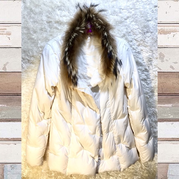 high day | Jackets & Coats | Goose Feather Puffer Coat With Real Fur ...